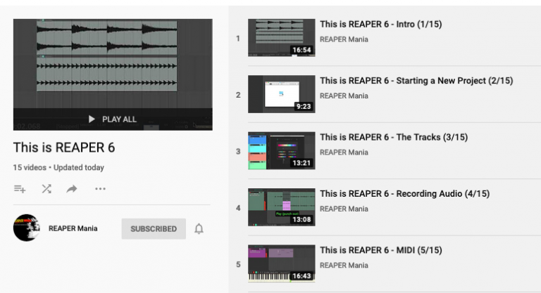 REAPER Mania releases "This is REAPER 6" series | The REAPER Blog