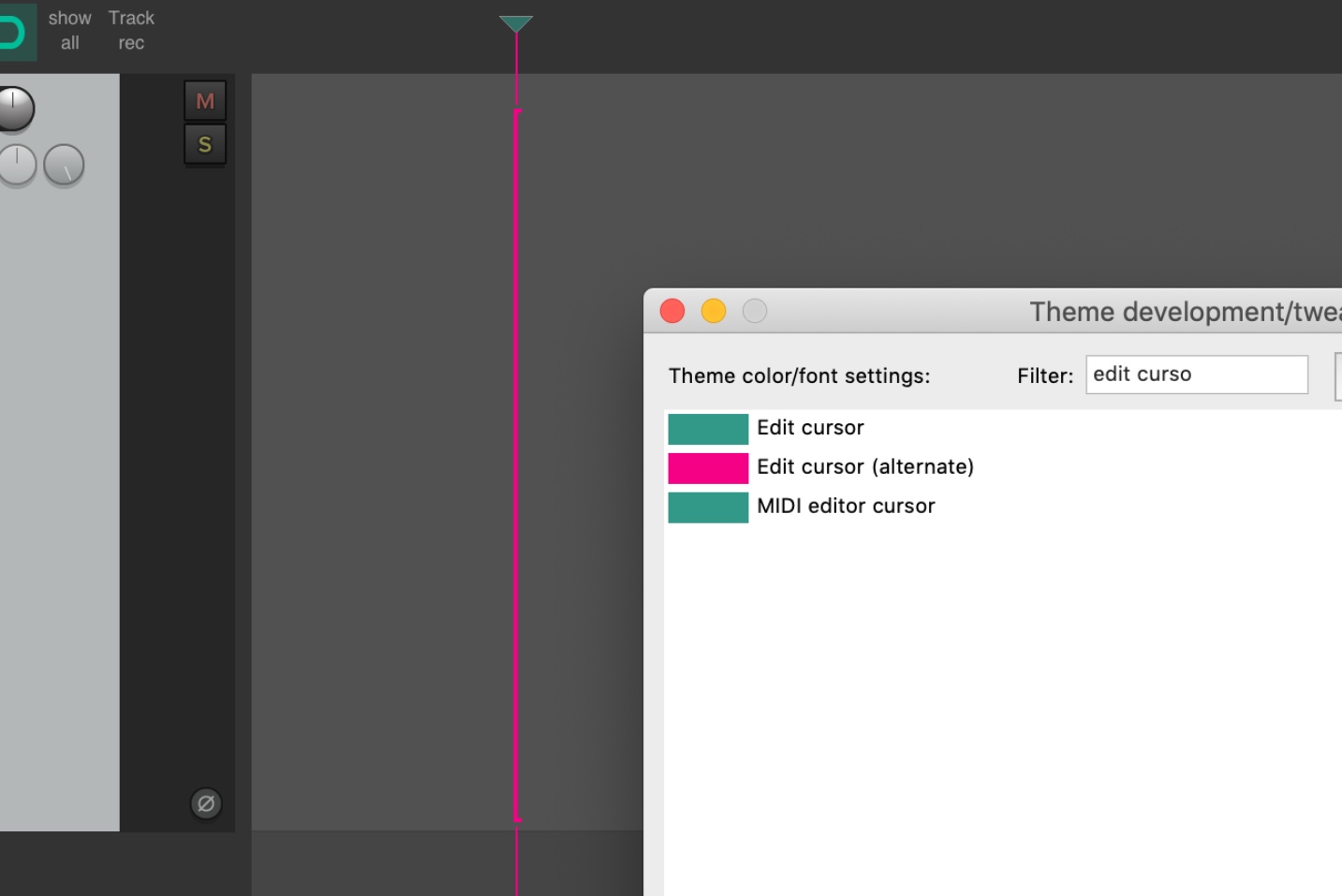 Enable / Disable Edit Cursor Highlight (REAPER V6.25) | The REAPER Blog