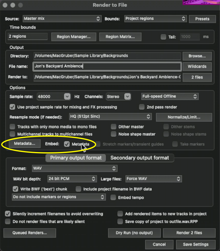 Metadata Editing In REAPER | The REAPER Blog